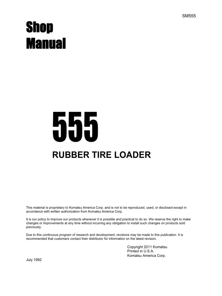 Dresser 555 Loader Shop Manual | PDF