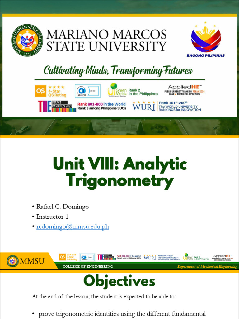 Analytic Trigonometry Concepts and Identities | PDF | Trigonometric ...