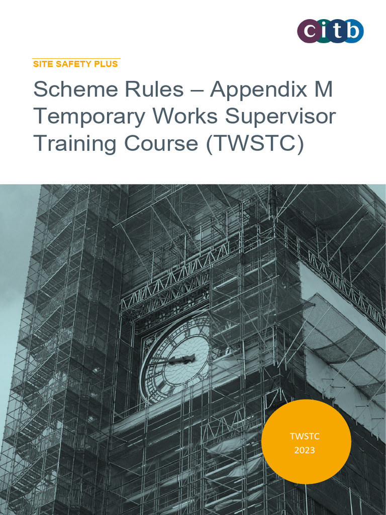 Temporary Works Supervisor Training Course (TWSTC) - Scheme Rules | PDF ...