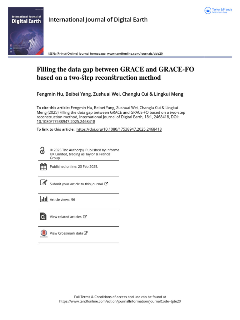 Filling The Data Gap Between Grace And Grace Fo Based On A Two Step