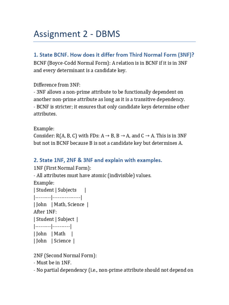 Assignment 2 DBMS | PDF