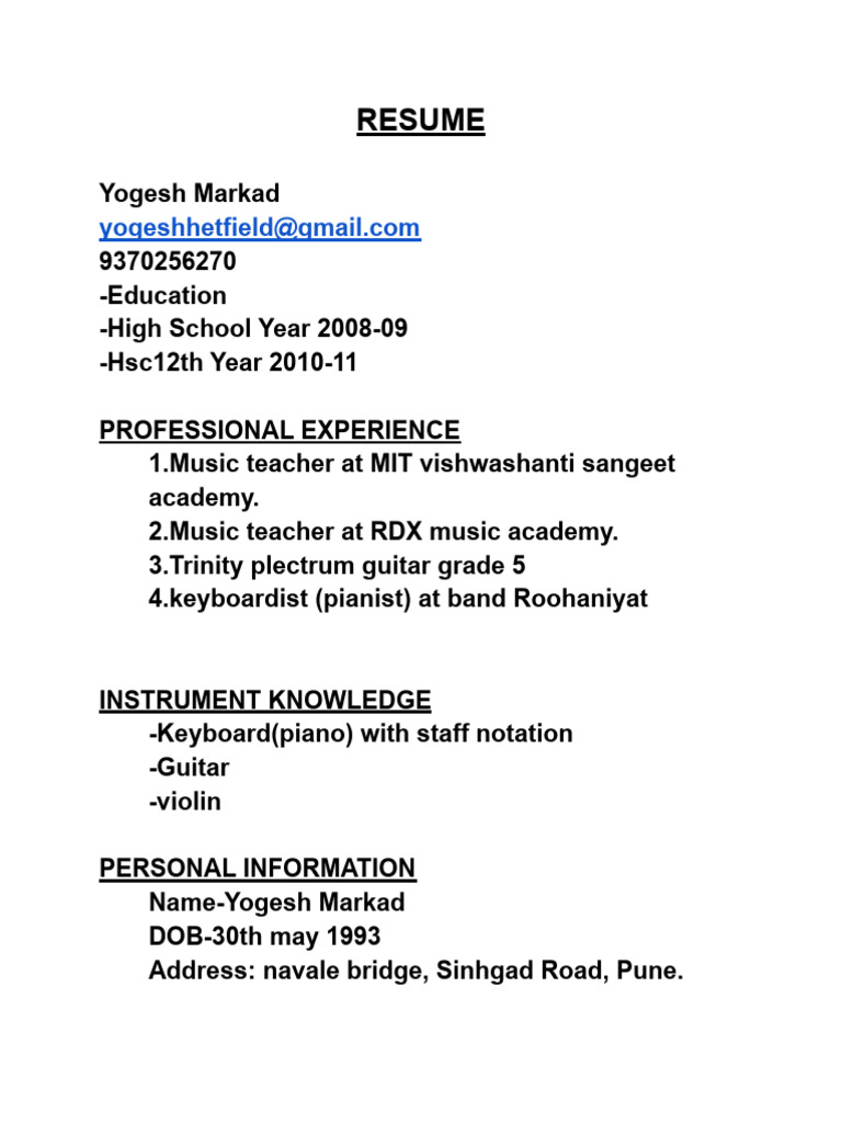 Yogesh Resume | PDF