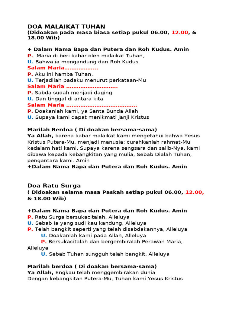 Doa Ratu Surga Selama Paskah | PDF