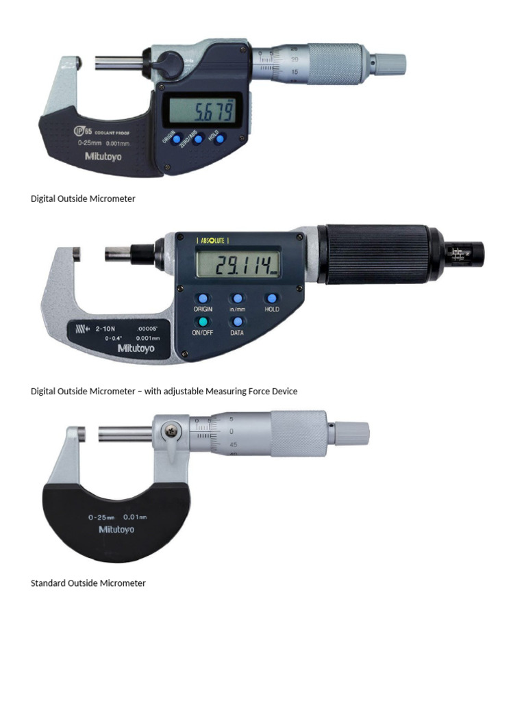 Digital Outside Micrometer | PDF