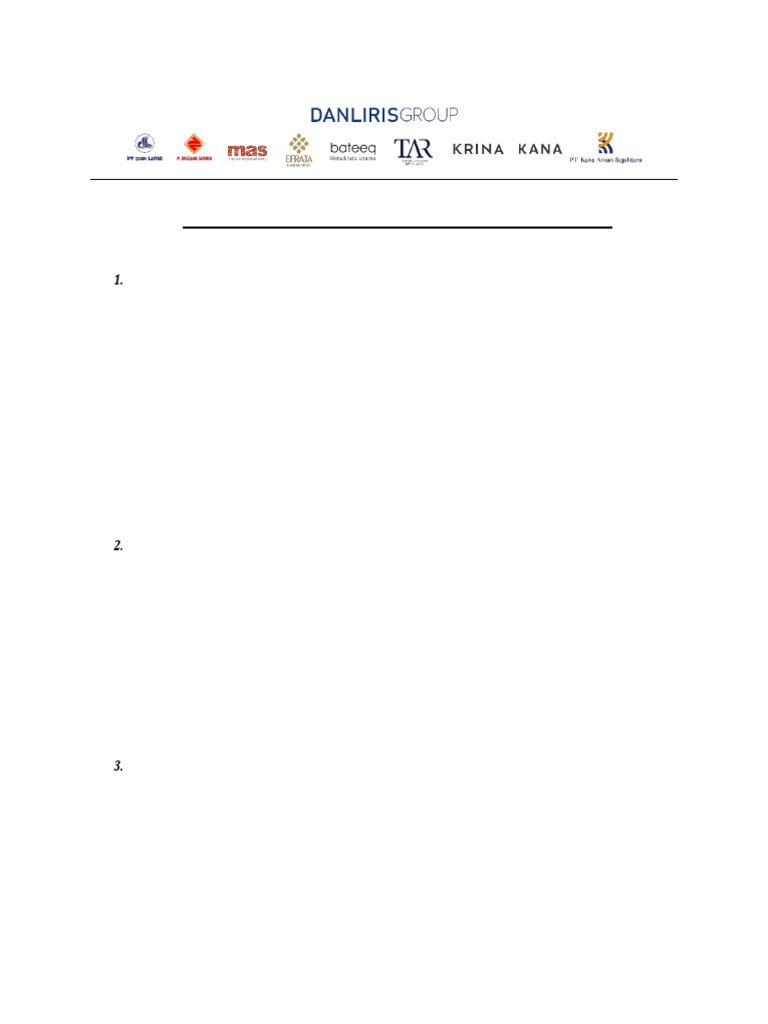 Lowongan Kerja di Dan Liris Group | PDF