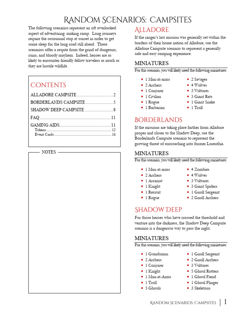 RoSD - Campsite Scenarios | PDF | Trapping | Hunting