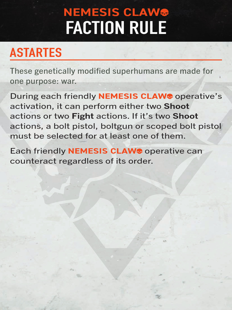 Nemesis Claw - Faction Rules | PDF