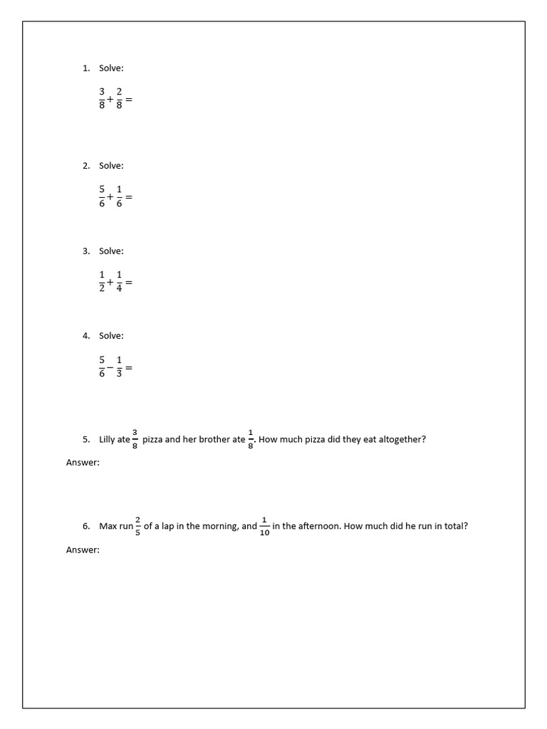 Samreen 1 Fraction | PDF