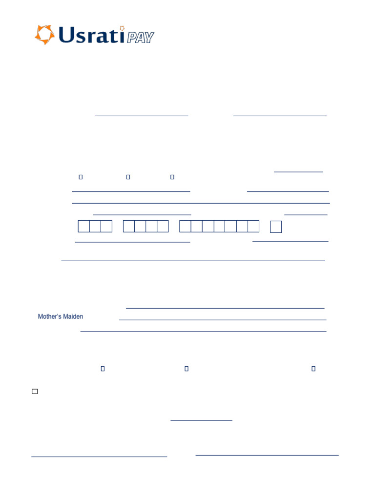 UsratiPay Application Form V4 | PDF