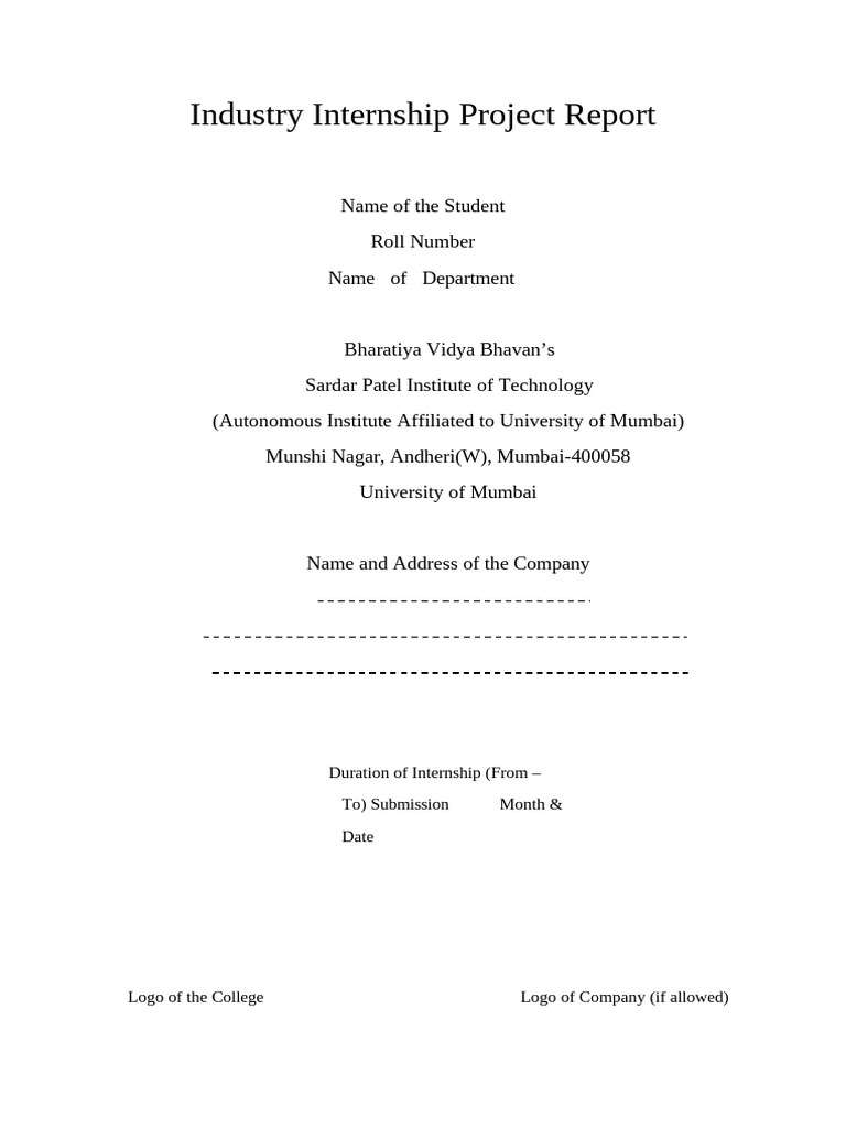 Industry Internship Project Report Format | PDF | Computing