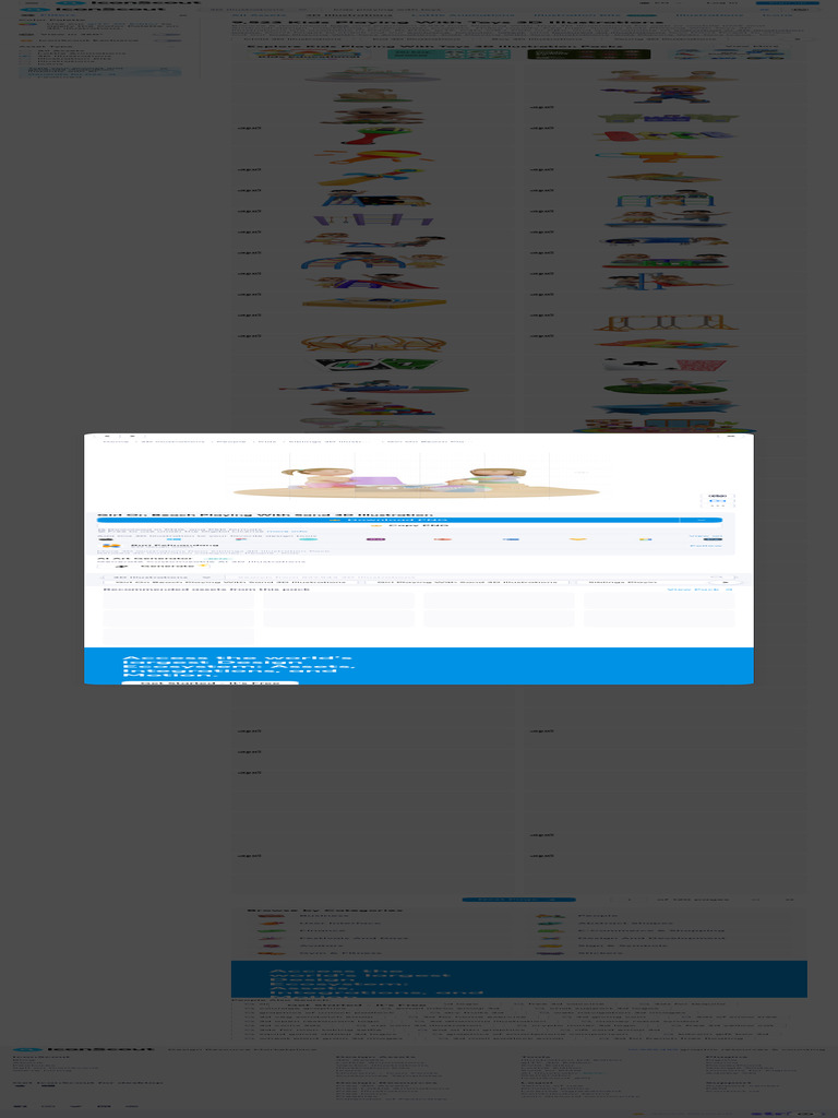 Girl On Beach Playing With Sand 3D Illustration - Free Download People 3D Illustrations ...