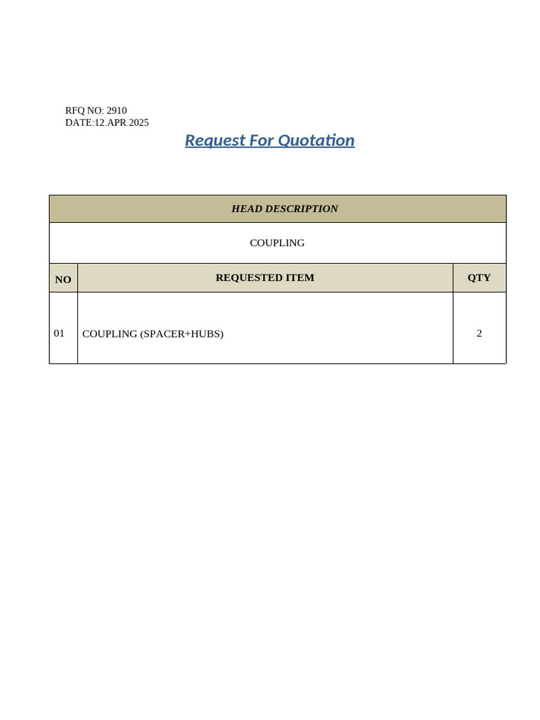 2910 RFQ | PDF