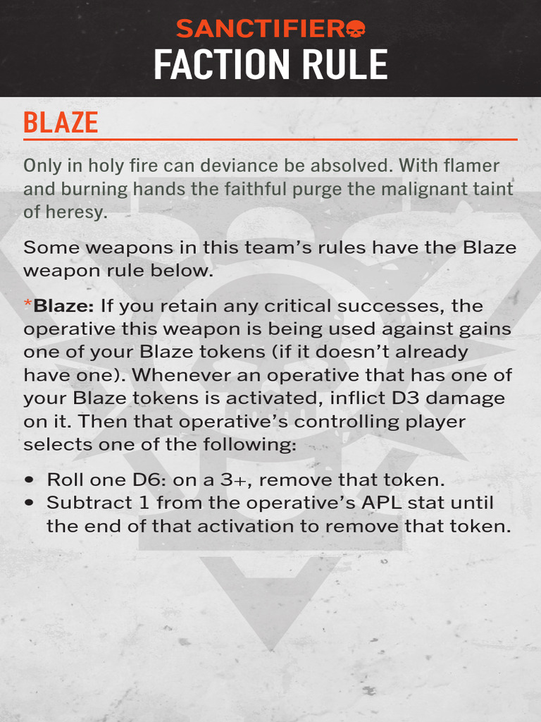 Sanctifiers - Faction Rules | PDF