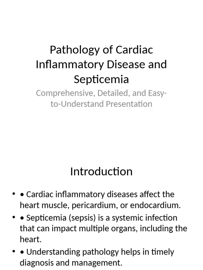 Cardiac Inflammation and Septicemia Presentation | PDF | Sepsis | Heart
