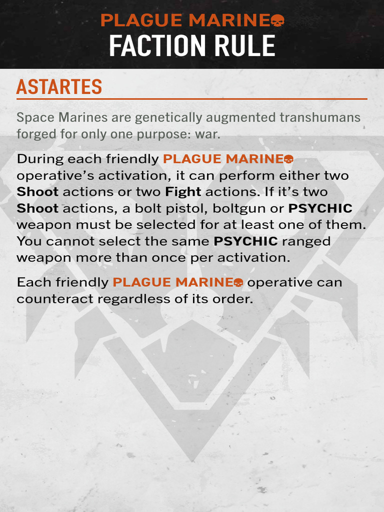 Plague Marines - Faction Rules | PDF