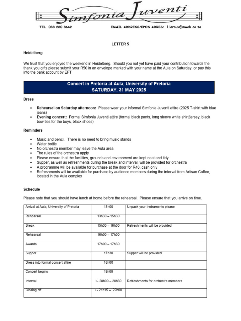 Aula Information Informasie | PDF | Music Performance | Clothing