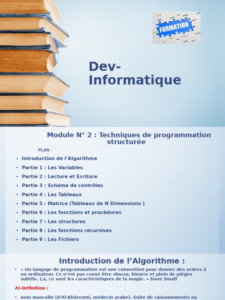 Algorithme Introduction | PDF | Programmation informatique | Programme informatique