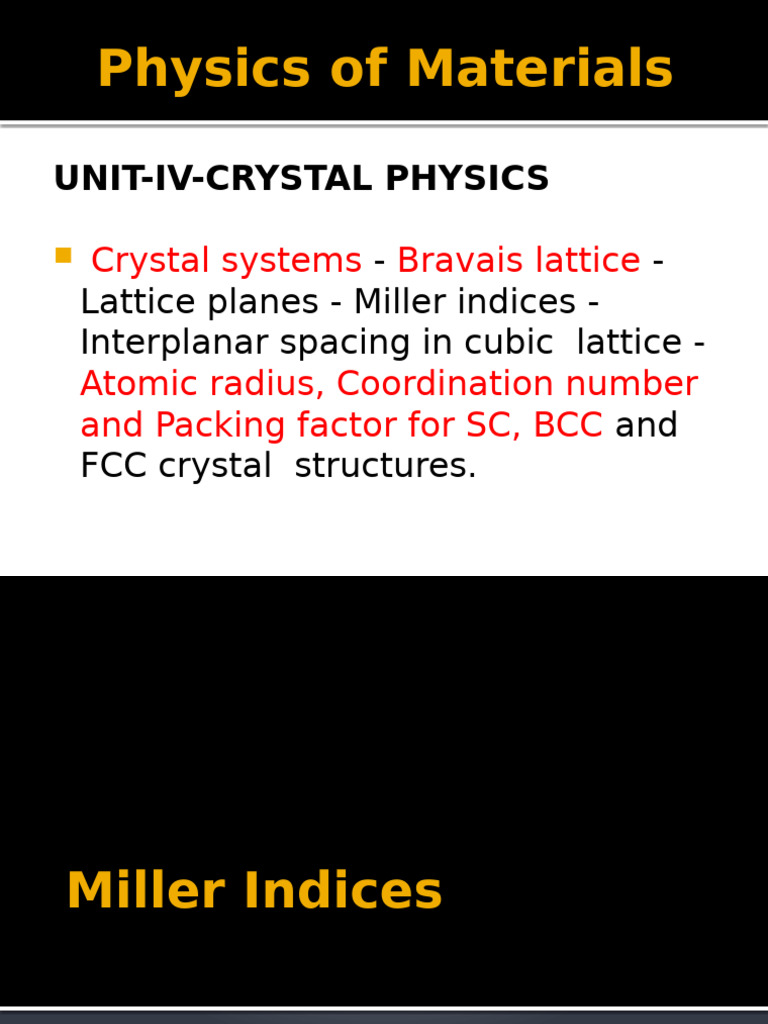 UNIT-IV-CRYSTAL PHYSICS ppt-3 | PDF