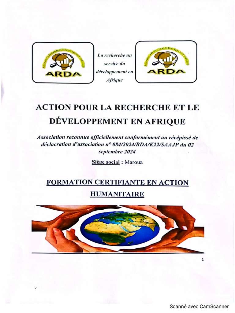Formation Certifiante en Action Humanitaire | PDF