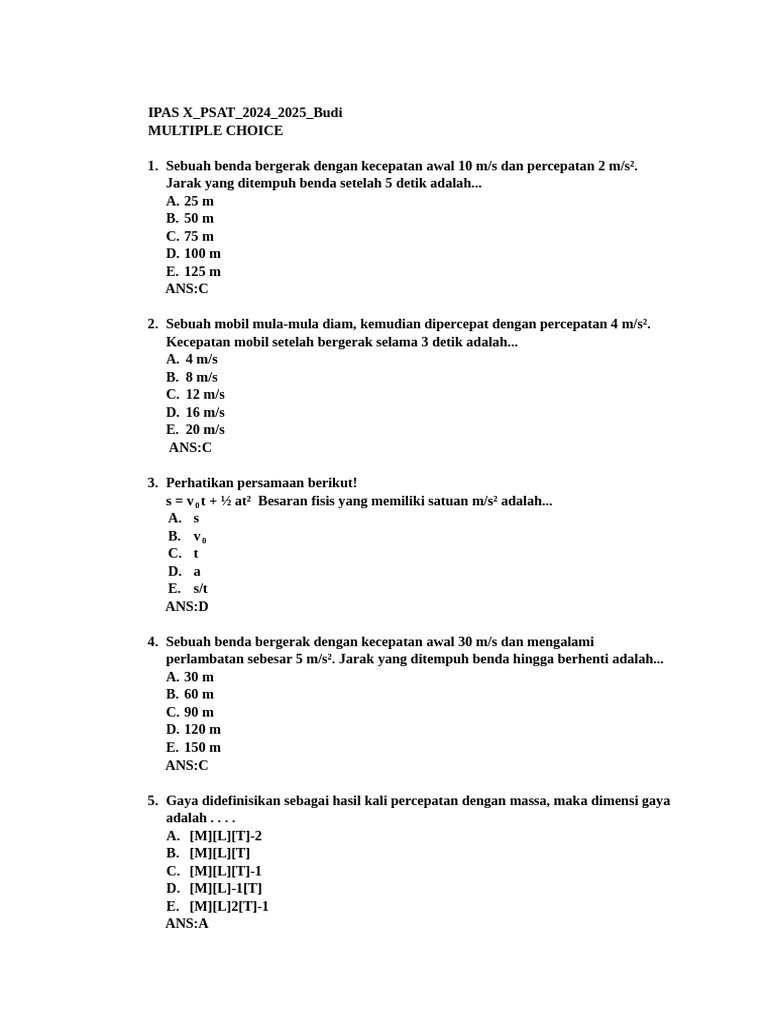 fixx soal IPAS X PSAT 2425_budi | PDF