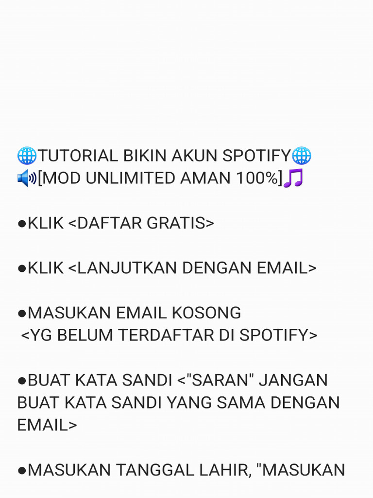 Tutor Bikin Akun Spotify (Mod) - 250528 - 072234 | PDF