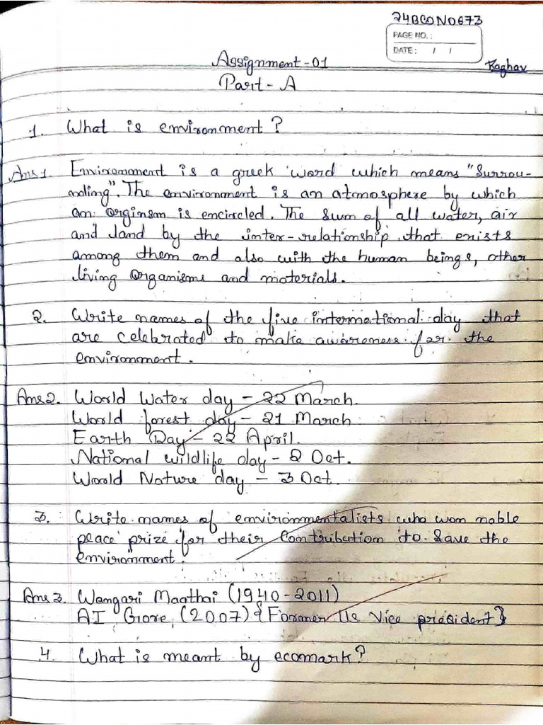 EVS Assignment-01 (29-01-2025) | PDF