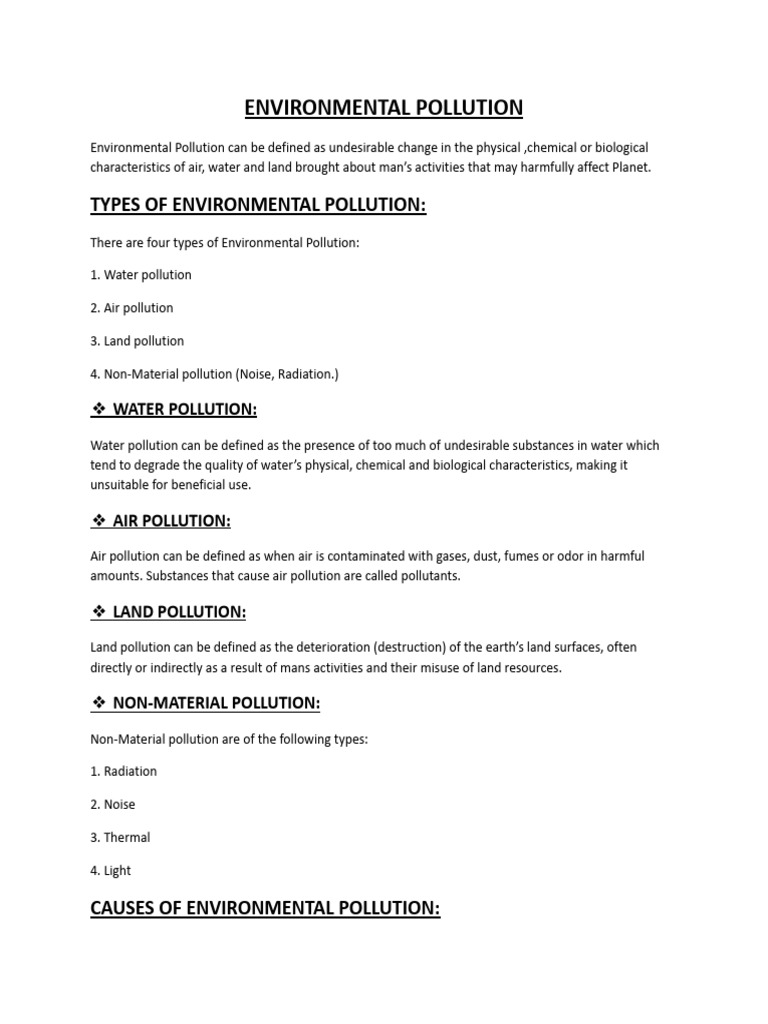 Environmental Pollution | PDF | Pollution | Waste