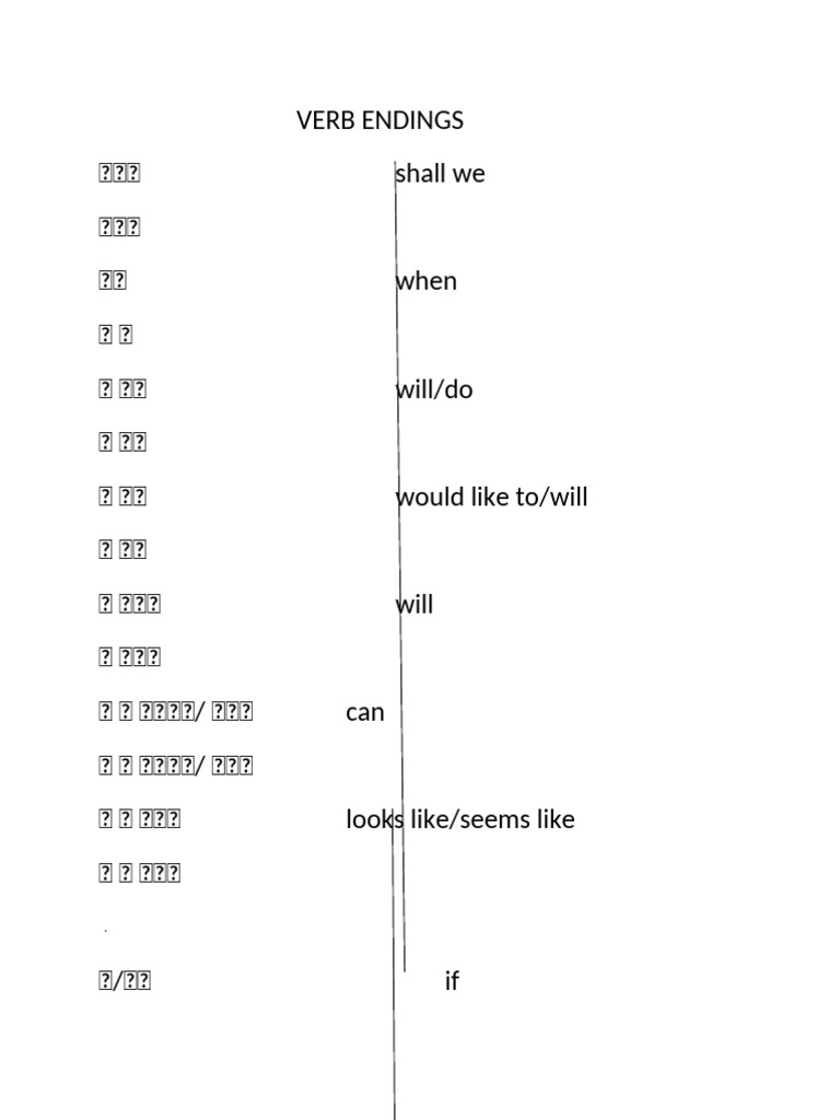 Verb Endings | PDF