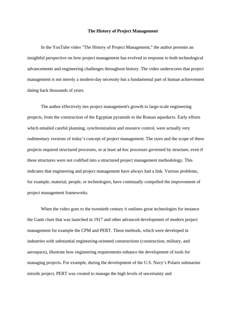 Evolution of Project Management History | PDF | Project Management ...