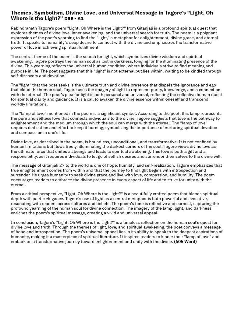 (DSE - A1) Themes, Symbolism, Divine Love, and Universal Message in Tagore' - 20241203 - 203353 ...