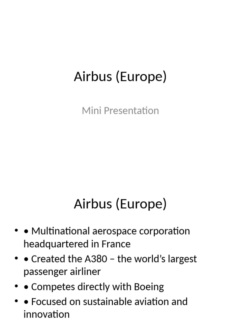 Airbus: Europe's Aerospace Leader | PDF