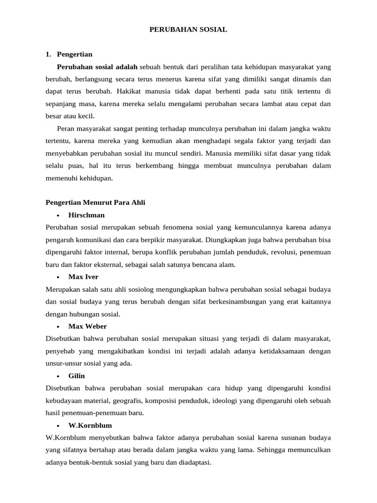 Perubahan Sosial | PDF