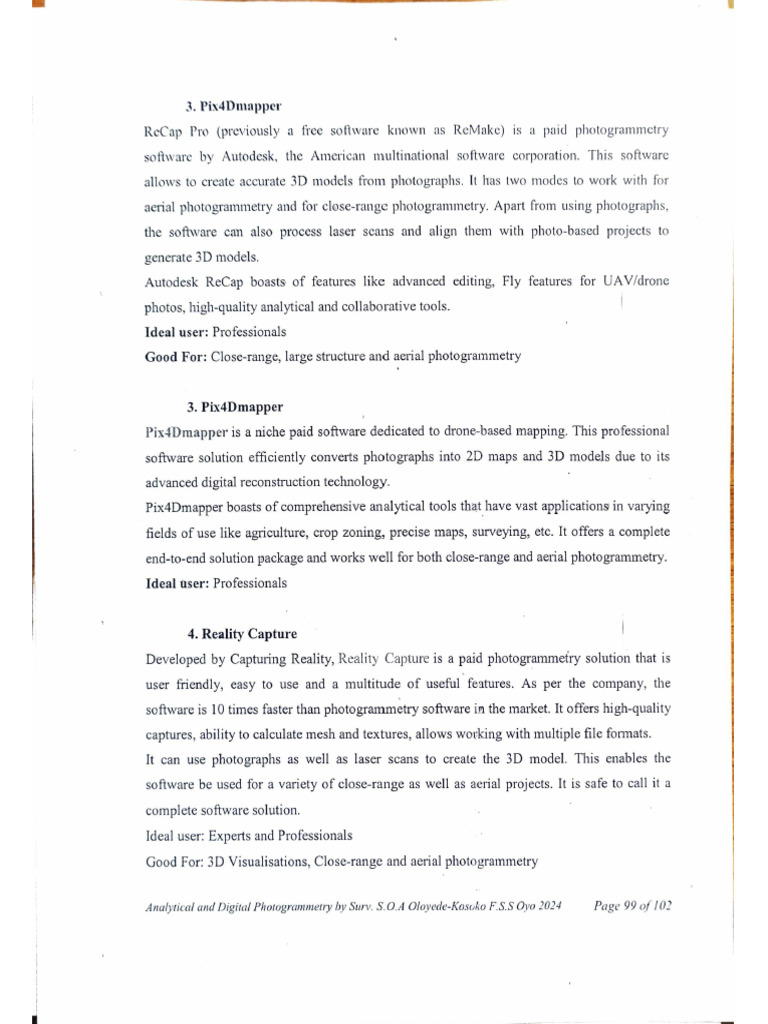 Photogrammetry Note 20240220 | PDF