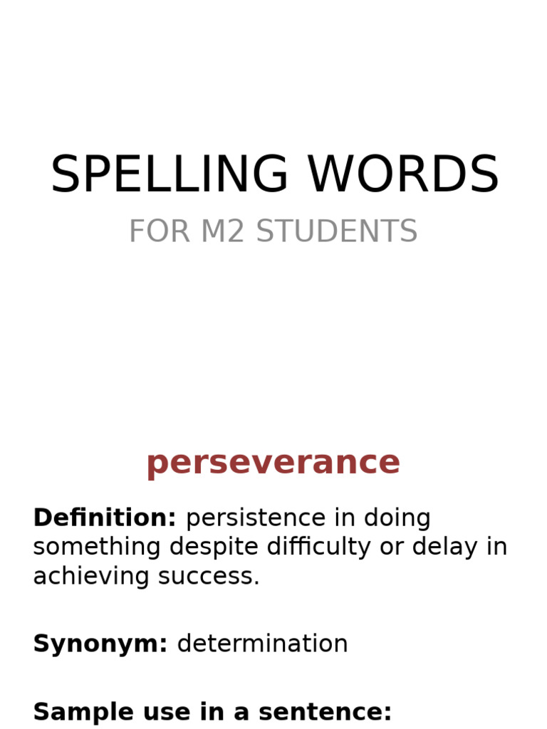 Spelling Words 2 | PDF