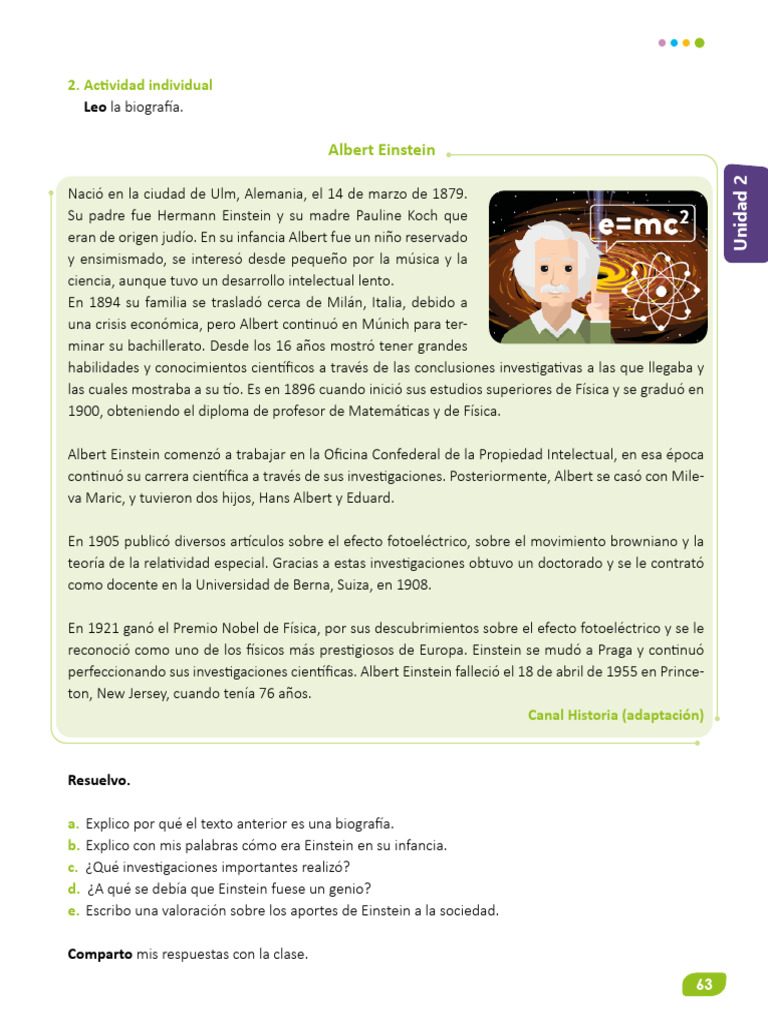 Refuerzo de Lectura 5 | PDF | Albert Einstein | Science