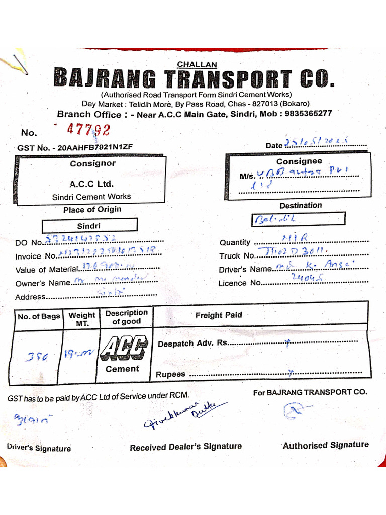 Cement Invoice | PDF