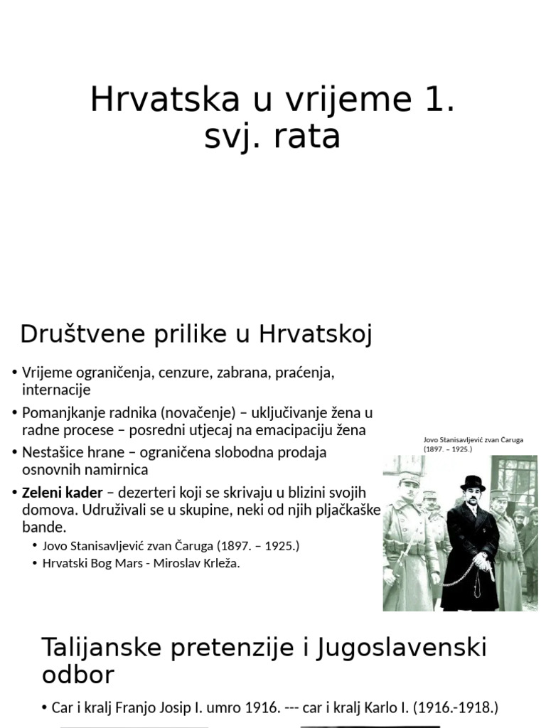 Hrvatska U Vrijeme 1. SVJ - Rata | PDF