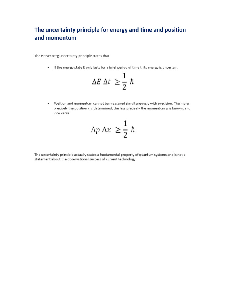 12.1 The Uncertainty Principle | PDF