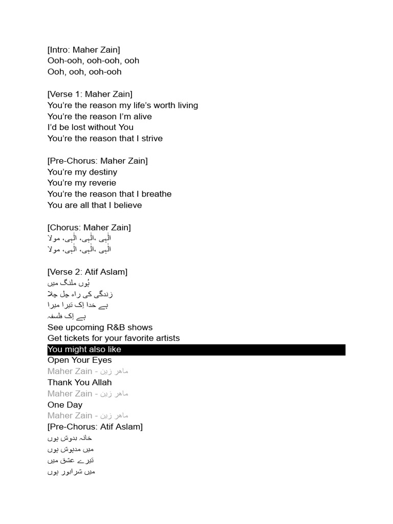 Maher Zain) I'M ALIVE | PDF