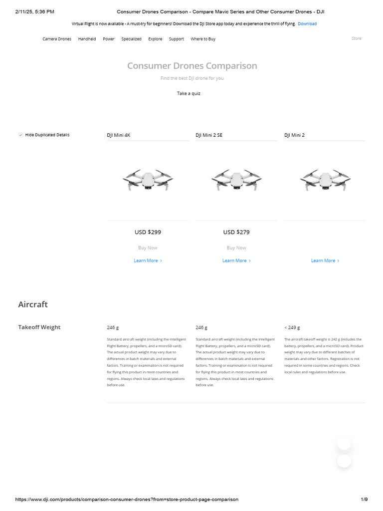 Consumer Drones Comparison - Compare Mavic Series and Other Consumer Drones - DJI | PDF | Flying ...