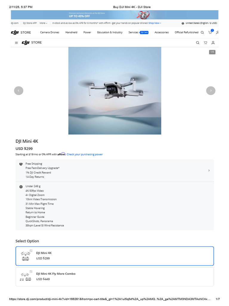Buy DJI Mini 4K - DJI Store | PDF | Unmanned Aerial Vehicle | Flying Robots