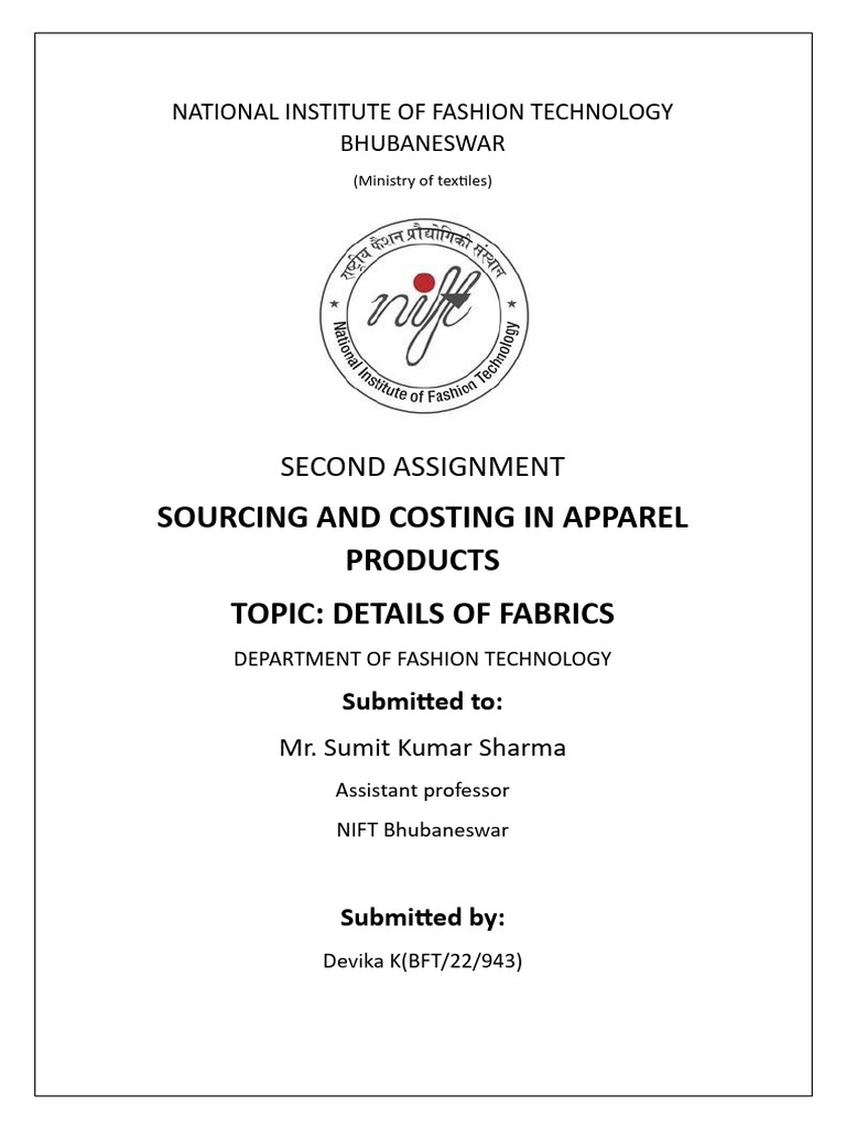 Details of 10 Fabrics - Devika K | PDF | Textiles | Linens