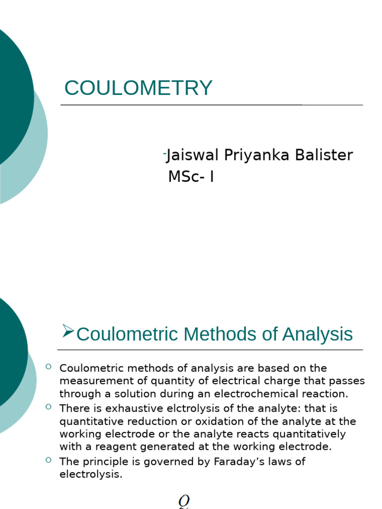 Coulometry 170615163234 | PDF | Electricity | Electrochemistry