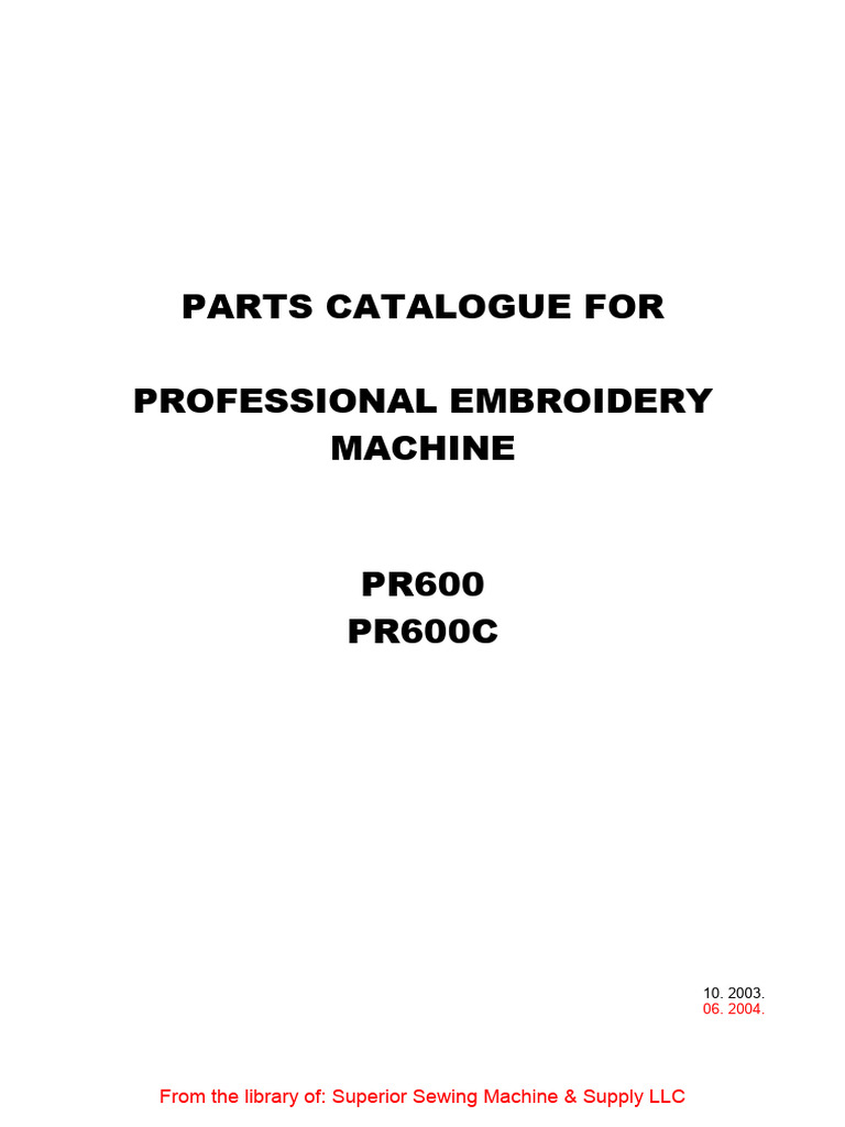 Brother PR600, PR600C | PDF | Screw | Sewing Machine