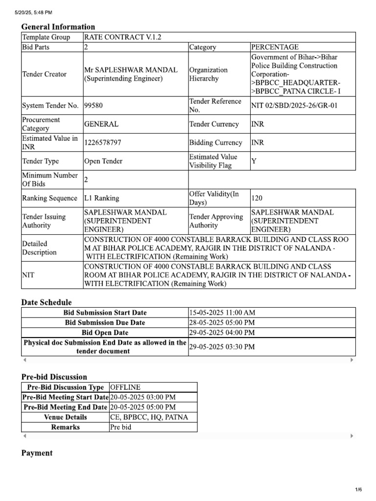 Tender Summary | PDF