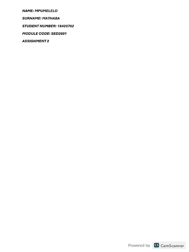SED2601 Assignment 2 | PDF