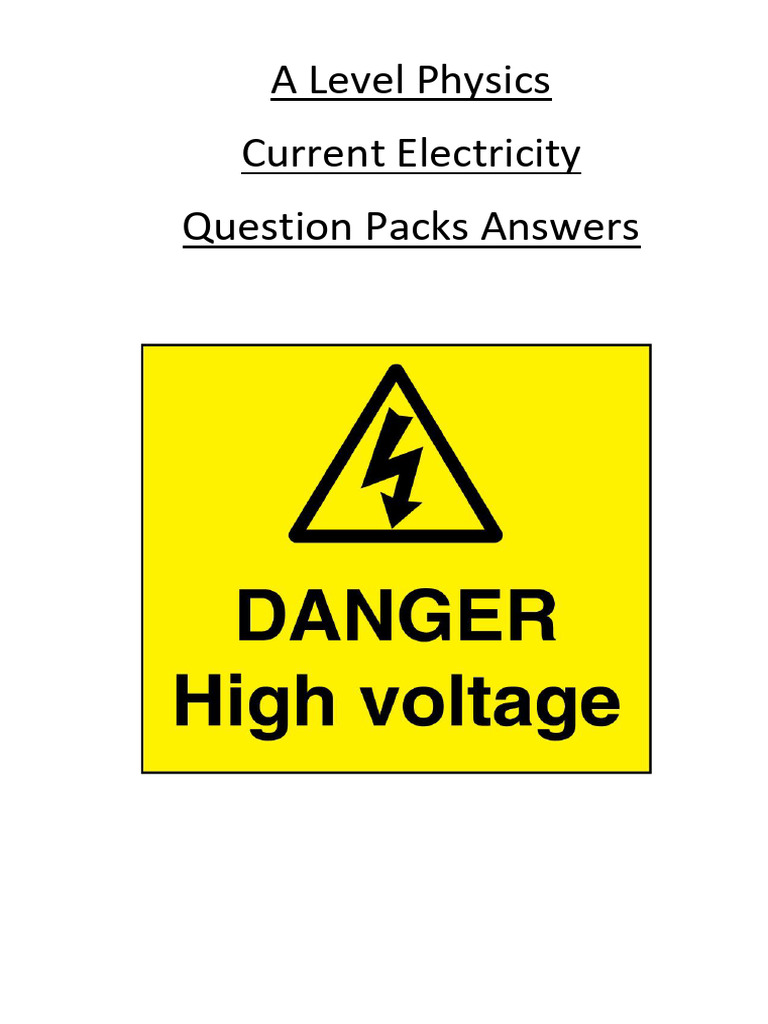 Electricity Question Packs MS | PDF | Diode | Resistor