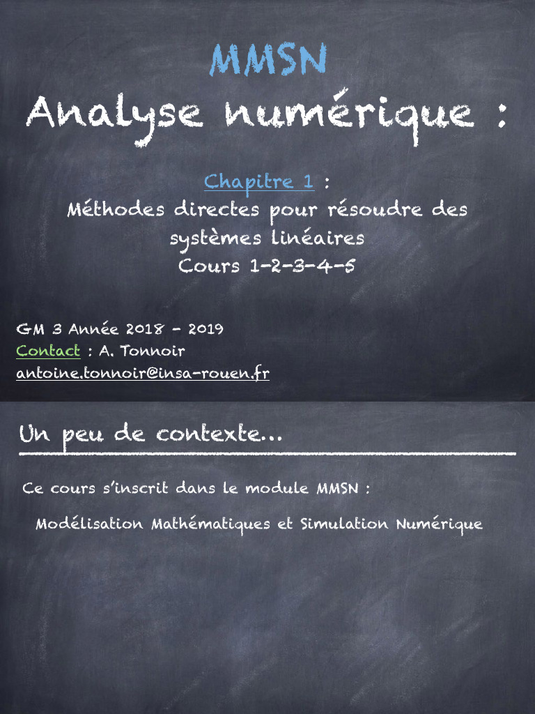 Méthodes pour systèmes linéaires | PDF | Mathématiques | Modèle ...