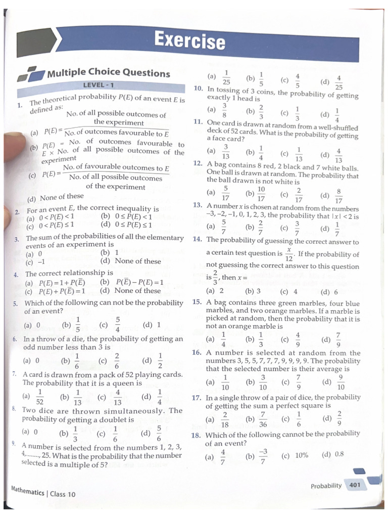 MCQ Statistics Probability | PDF