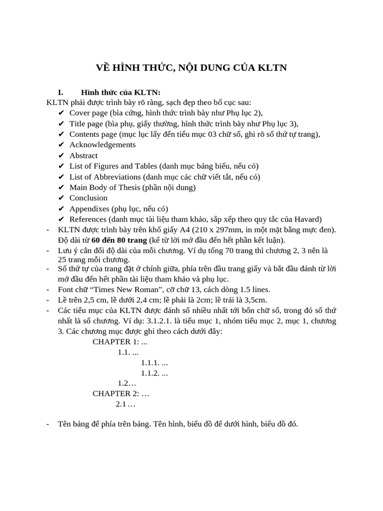 Guidelines Về KLTN 2021 | PDF